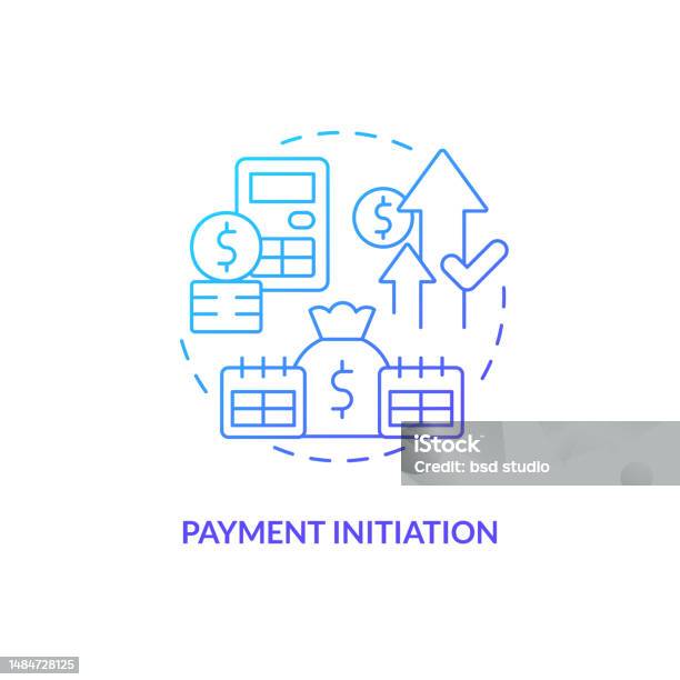 Payment Initiation Blue Gradient Concept Icon Stock Illustration ... Payment Initiation Blue Gradient Concept Icon Stock Illustration ...