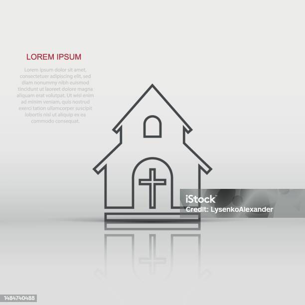 Icône Du Sanctuaire De Léglise Vectorielle Dans Un Style Plat