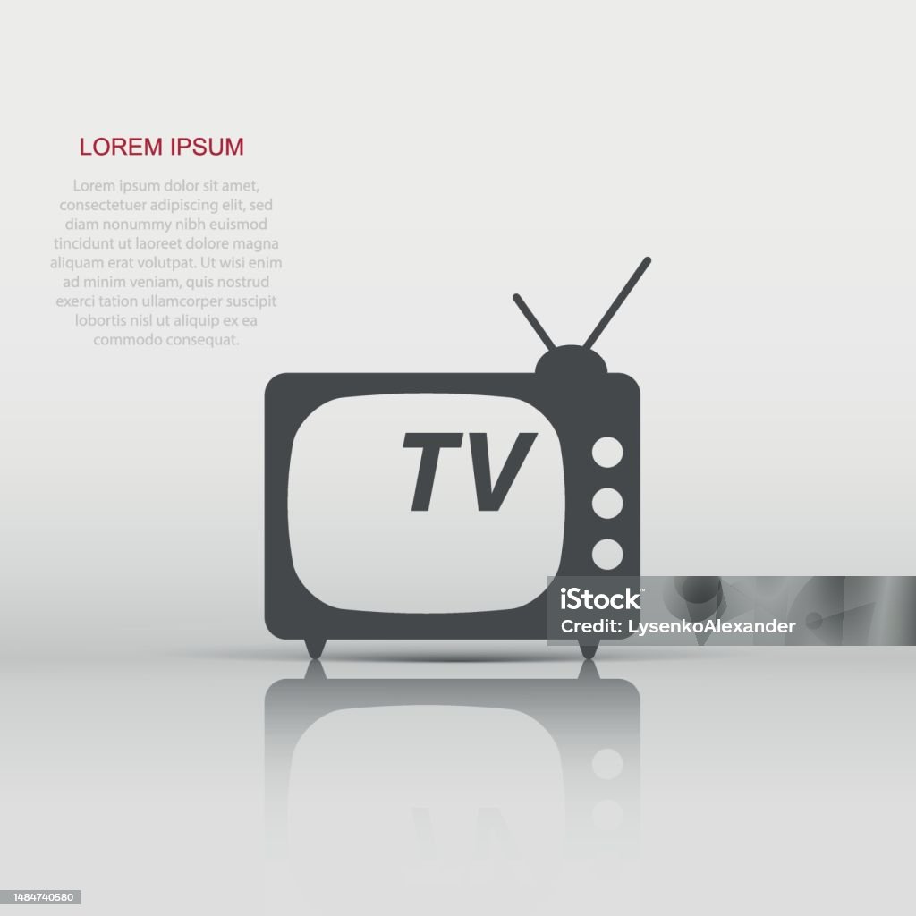 Vektortvsymbol Im Flachen Stil Piktogramm Der Illustration Des ... Vektortvsymbol Im Flachen Stil Piktogramm Der Illustration Des ...