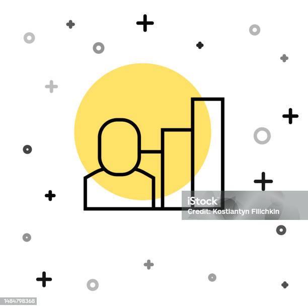 Ligne Noire Icône Humaine Productive Isolée Sur Fond Blanc Concept De
