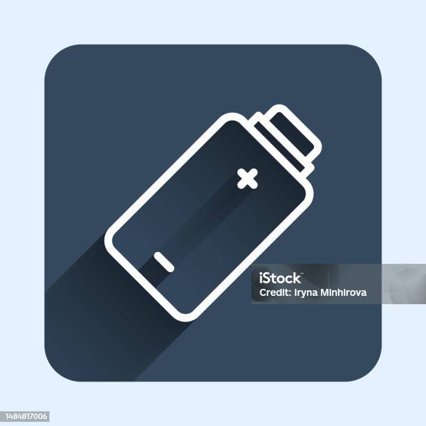 Ligne Blanche Icône De Lindicateur De Niveau De Charge De La Batterie