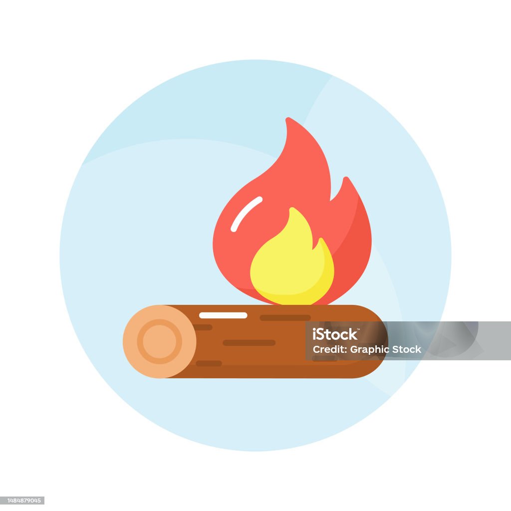 Api Unggun Api Unggun Yang Menyala Log Kayu Dengan Api Api Dalam Desain