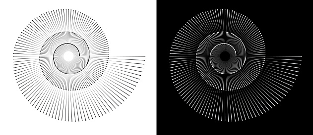 Spirale Avec Des Lignes Comme Icône Ou Logo Illustration Noire Isolée