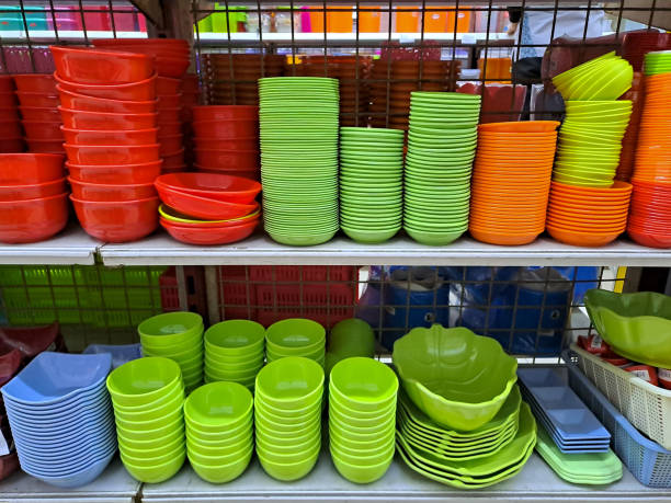 Free Stock Photo of Stacked assortment of colorful plates | Download ...