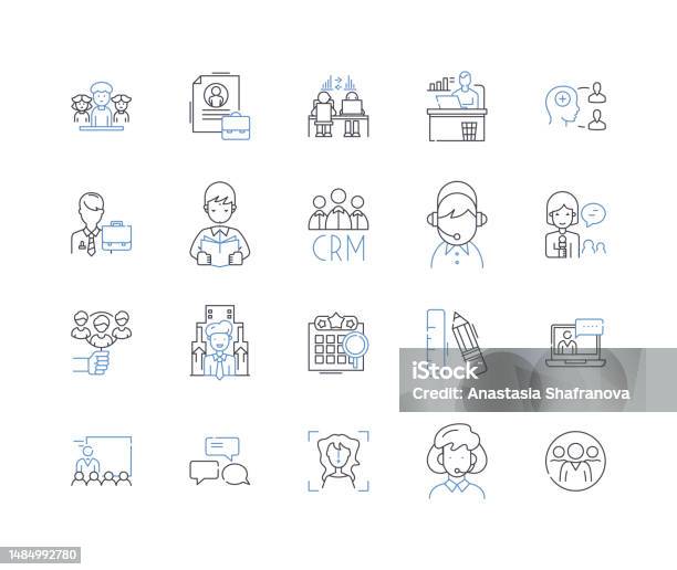 Work Methodology Line Icons Collection Agile Scrum Waterfall Lean