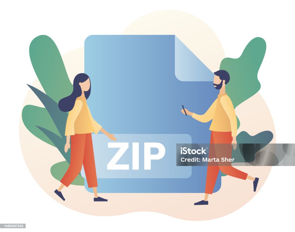 Format File Zip Jenis File Perpanjangan Dokumen Elektronik Gaya Kartun