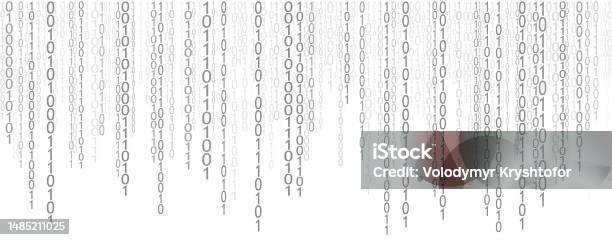 White Matrix Of Zeros And Ones Binary Computer Code Abstract Digital Background Vector