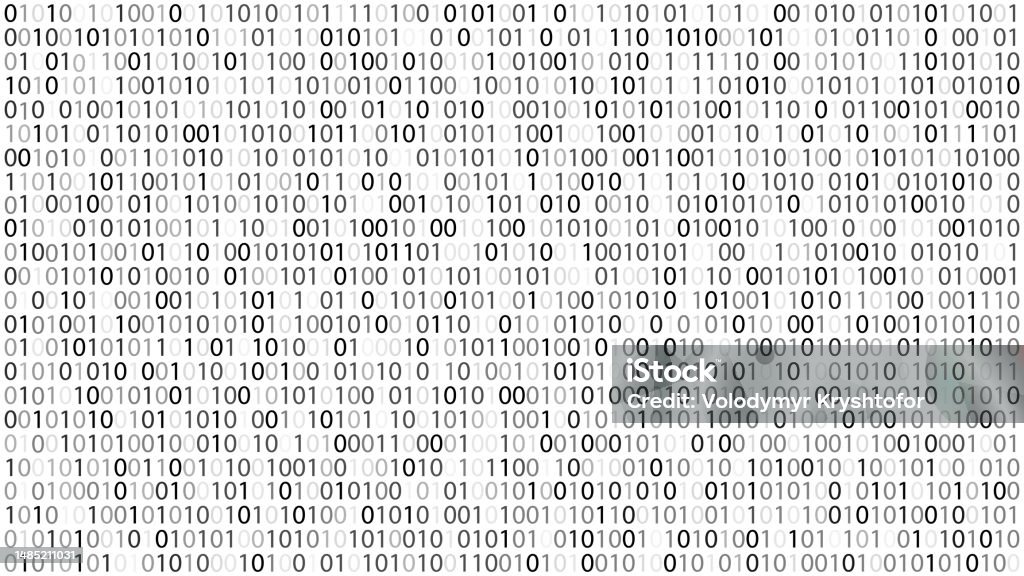 Binary Computer Code White Matrix Of Zeros And Ones Abstract Digital