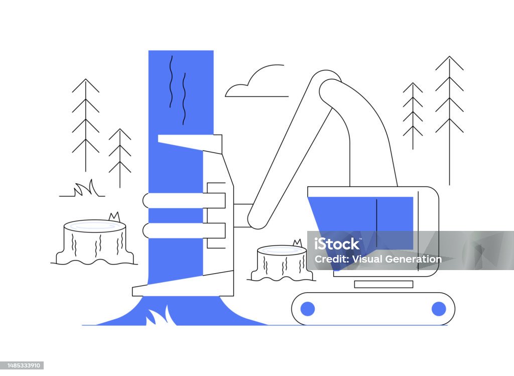 Harvesting Trees Abstract Concept Vector Illustration Stock Illustration Download Image Now