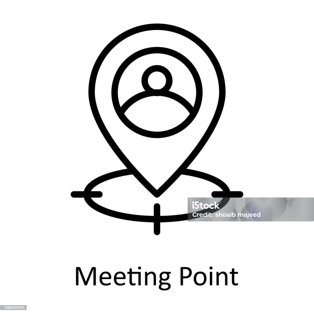 Ilustración De Iconos De Contorno Vectorial De Punto De Encuentro Stock