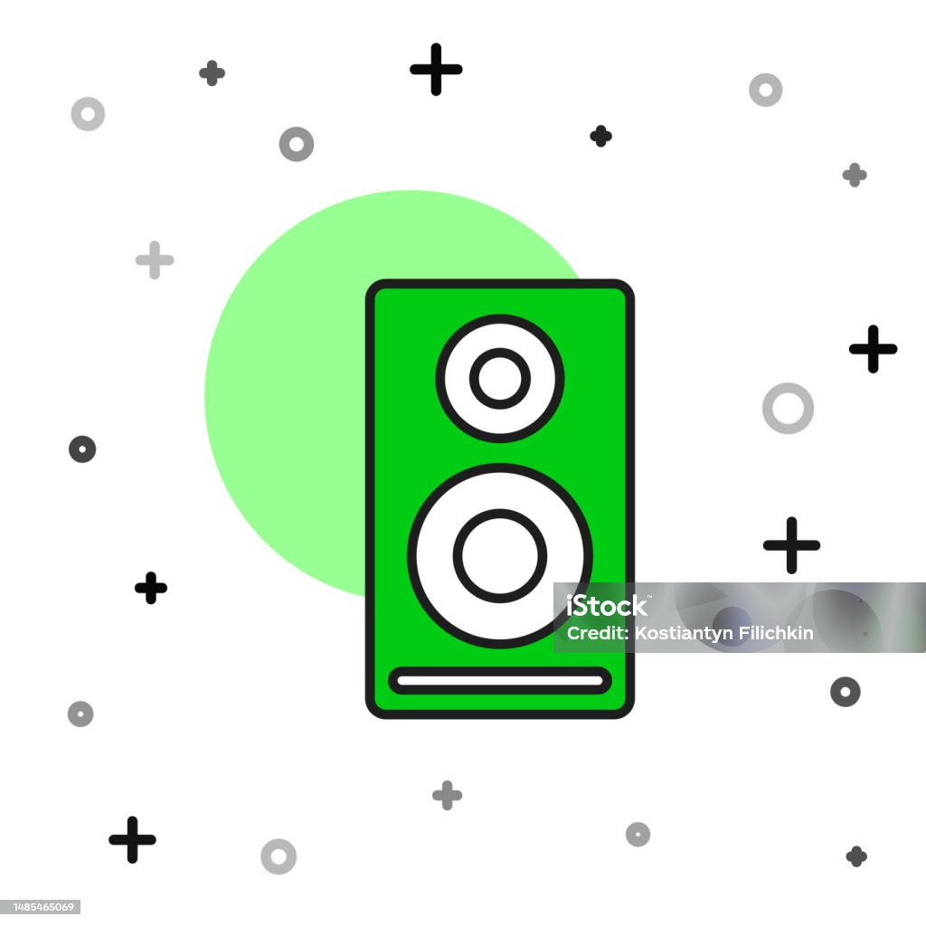 Filled Outline Stereo Speaker Icon Isolated On White Background Sound