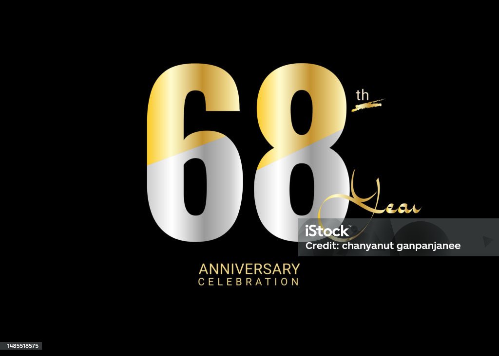 Template Vektor Perayaan Ulang Tahun 68 Tahun Emas Dan Perak Desain ... Template Vektor Perayaan Ulang Tahun 68 Tahun Emas Dan Perak Desain ...