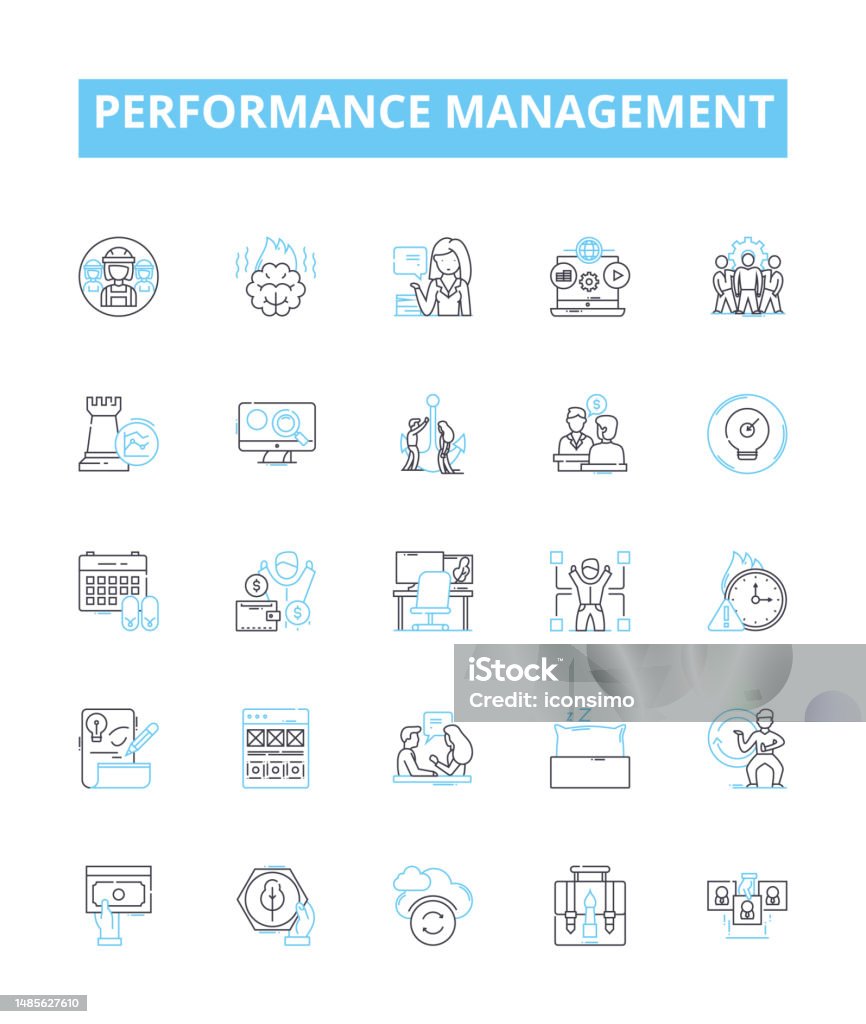 Performance Management Vector Line Icons Set Performance Management ... Performance Management Vector Line Icons Set Performance Management ...