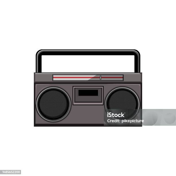Ilustrasi Vektor Kartun Audio Boombox Stereo Ilustrasi Stok Unduh