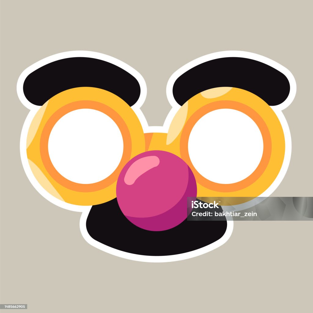 Masque De Clown Avec Lunettes Et Moustache Sourire Symbole De Blague Illustration Personnage