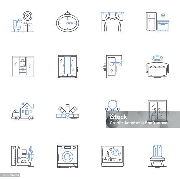 Web Design Line Icons Collection Responsive Userfriendly Layout