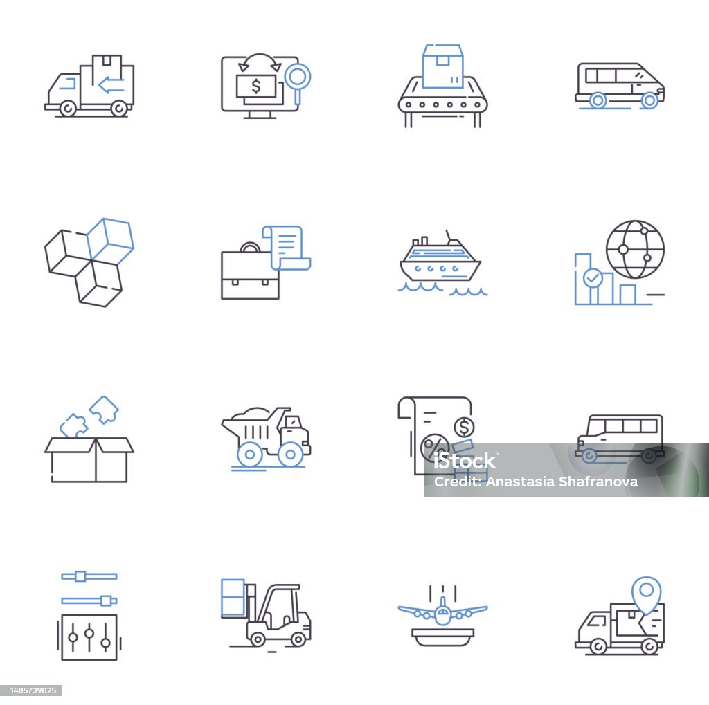 Technology Implementation Line Icons Collection Automation Integration Innovation Digitization