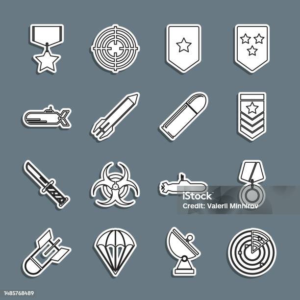 Vetores De Defina O Radar De Linha Com Alvos Medalha De Recompensa
