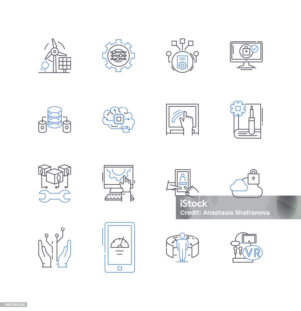Software Engineering Line Icons Collection Code Algorithms Debugging Programming Optimization