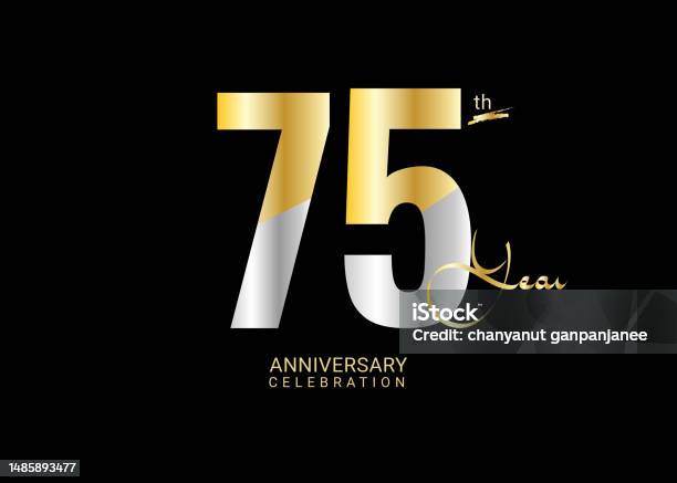 Template Vektor Perayaan Ulang Tahun 75 Tahun Emas Dan Perak Desain ... Template Vektor Perayaan Ulang Tahun 75 Tahun Emas Dan Perak Desain ...