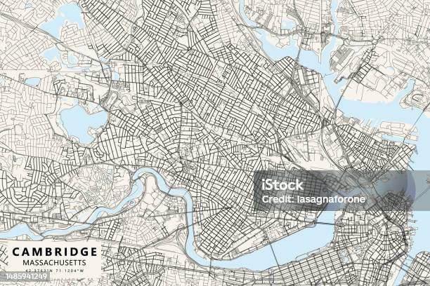 Cambridge Massachusetts Usa Vector Map Stock Illustration Download
