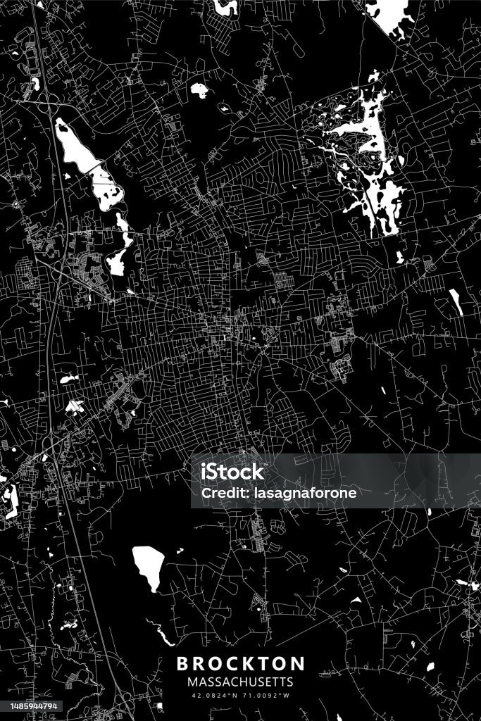Brockton Massachusetts Usa Vector Map Stock Illustration Download Image Now Abstract Aerial