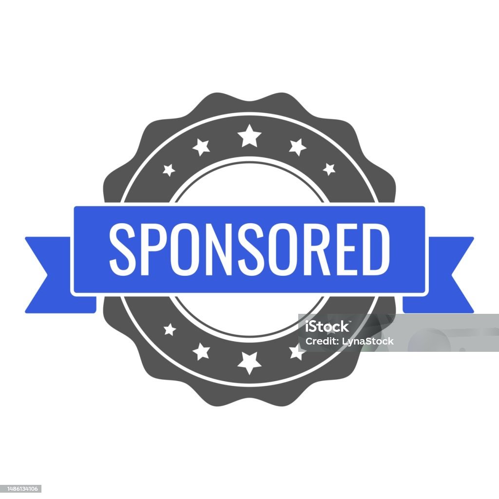 Timbre Sponsorisé Sceau Badge Vectoriel Modèle Dicône Illustration