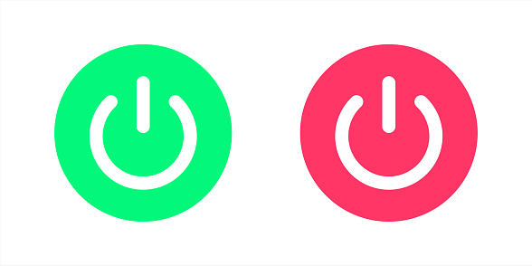 Icône Bleue Du Bouton Dalimentation Sur Fond Blanc Illustrator Vector