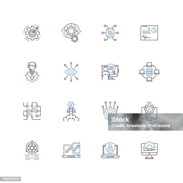 Cloud Security Line Icons Collection Encryption Firewall Authentication Vulnerability Compliance