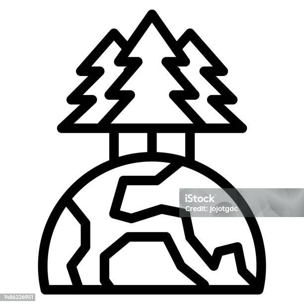 Icône De Forêt Meilleure Qualité Contour Symbole Icône Illustration