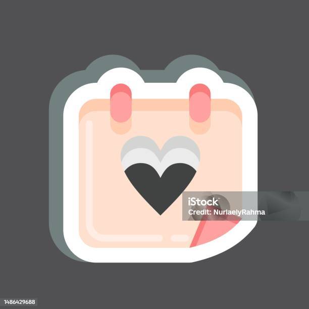Hari Pernikahan Stiker Terkait Dengan Simbol Dekorasi Desain Sederhana