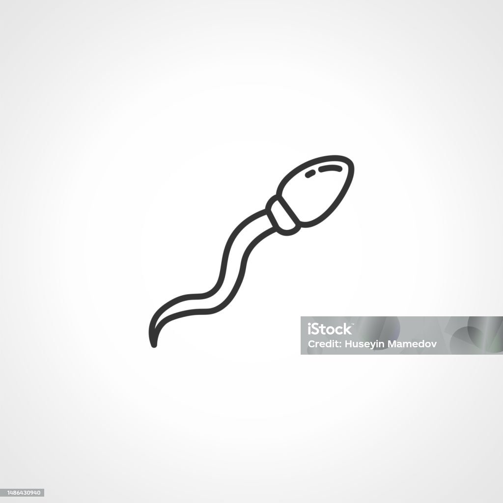 Sperm Line Icon Sperm Cell Outline Icon Stock Illustration Download