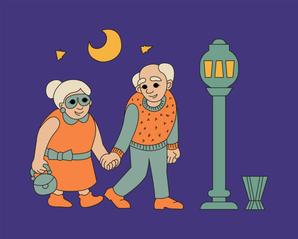100 Older Man And Wife Walking Stock Illustrations Royalty Free