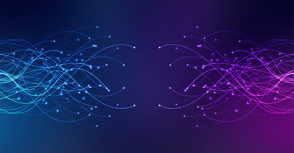 Technologie De Lia Concept Dintelligence Artificielle Lignes Bleues Et