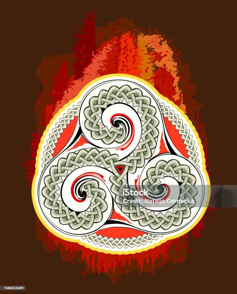 Ancien Symbole Irlandais Signe Magique Ethnique Motif De Nœud Celtique