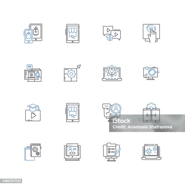 Koleksi Ikon Garis Perkembangan Digital Kemajuan Pengembangan ... Koleksi Ikon Garis Perkembangan Digital Kemajuan Pengembangan ...