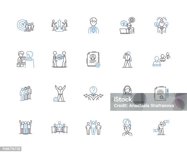 Workload Allocation Line Icons Collection Delegation Prioritization Distribution Assignment