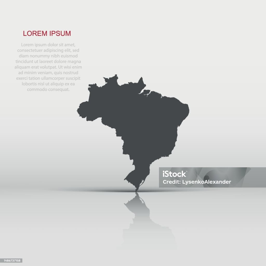 Vektor Brasilien Kartensymbol Im Flachen Stil Piktogramm Der ... Vektor Brasilien Kartensymbol Im Flachen Stil Piktogramm Der ...