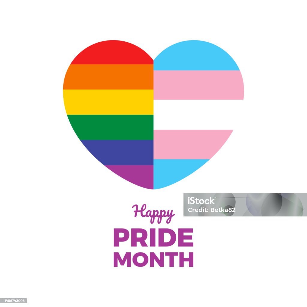 Happy Pride Month Poster With Heart Shape Icon Vector Stock