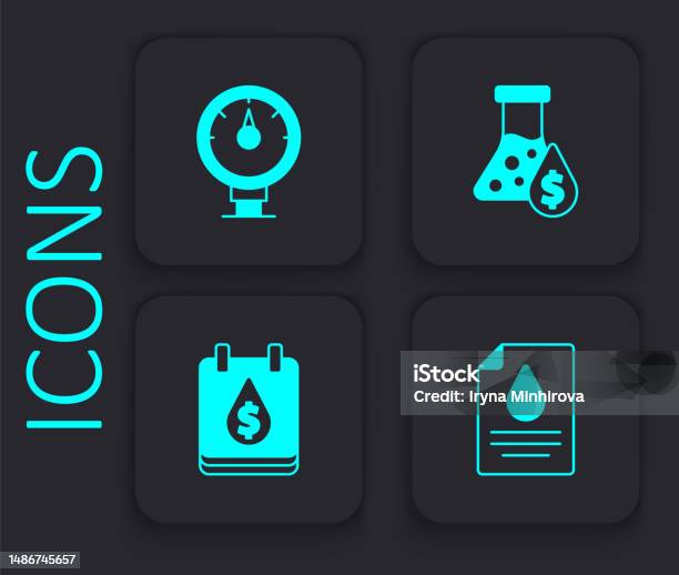 Set Uang Kontrak Dan Pena Pengukur Gas Motor Tabung Reaksi Bensin