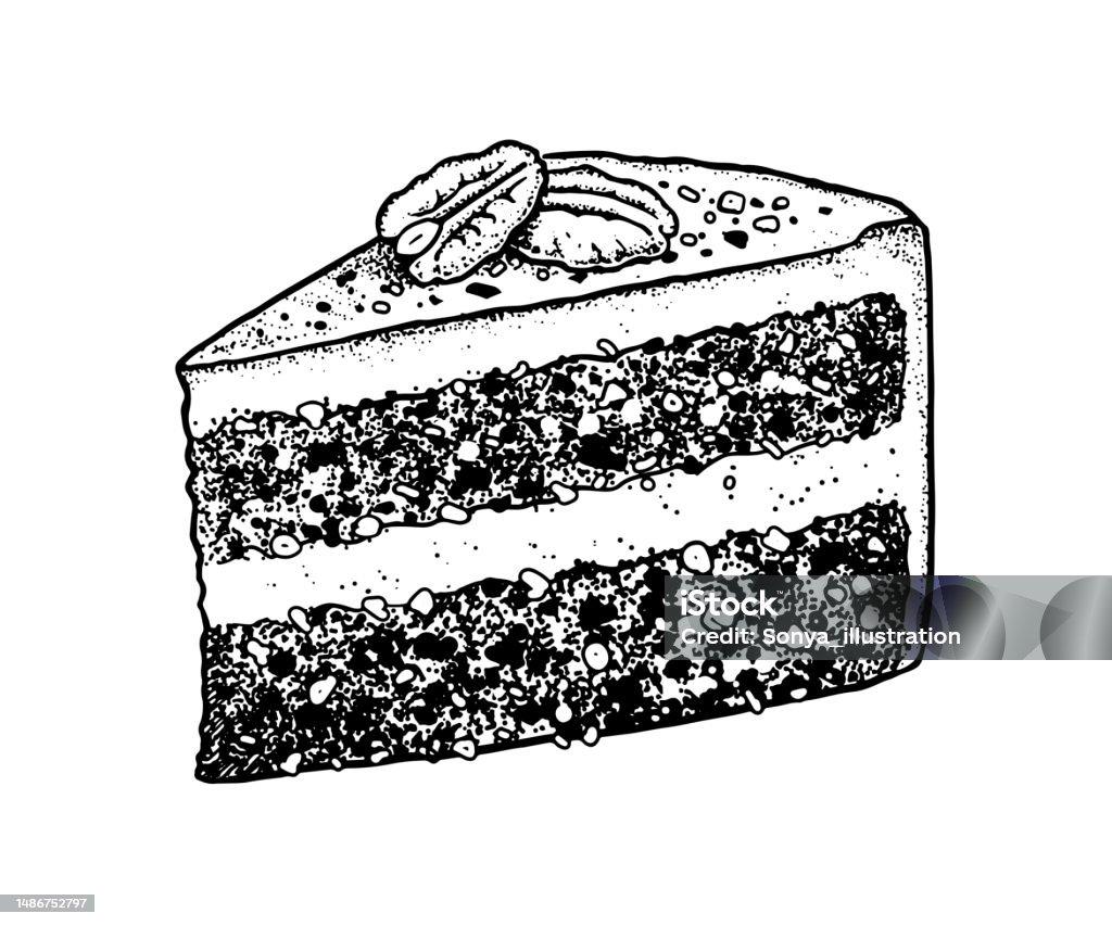 Vector Sketch Illustration Of Carrot Cake Stock Illustration Download