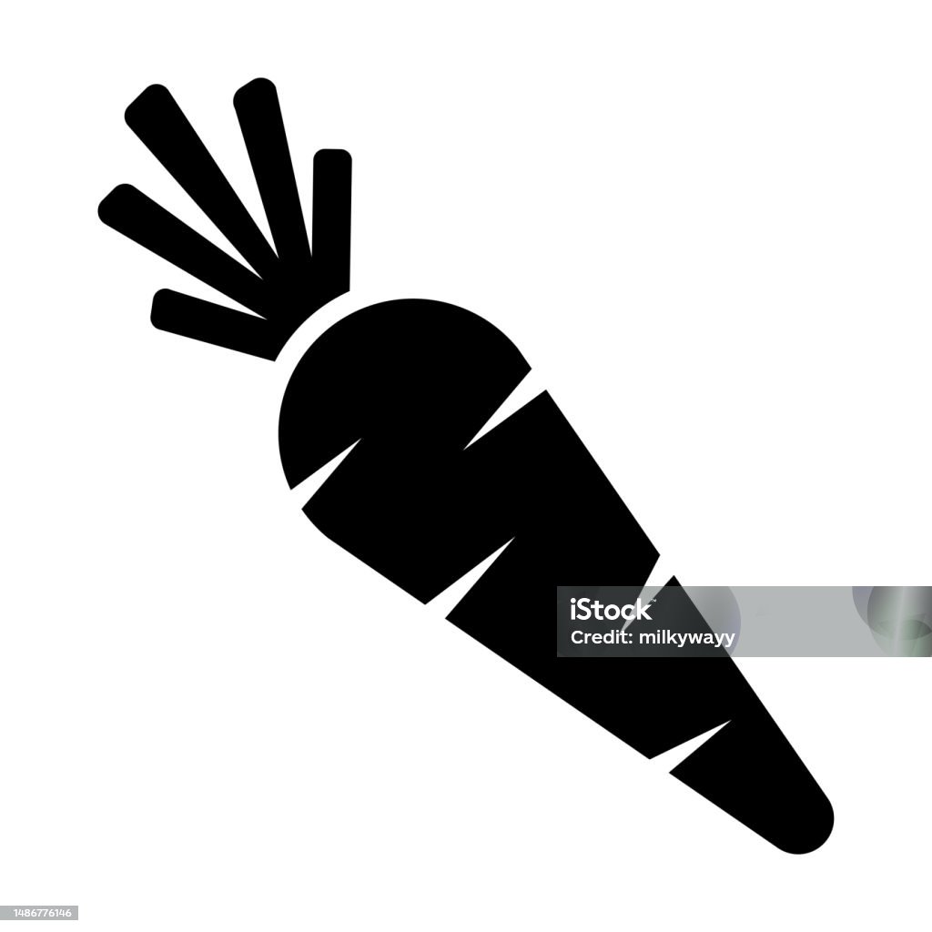 Carrot Icon Vegetarian Vector Vegetable Illustration Stock Illustration