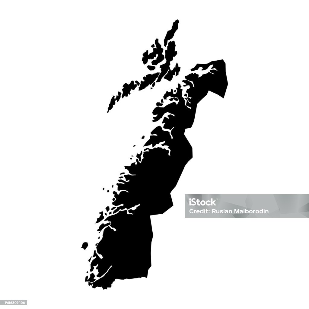Stock Ilustrace Mapa Okresu Nordland Správní Oblast Norska Vektorová