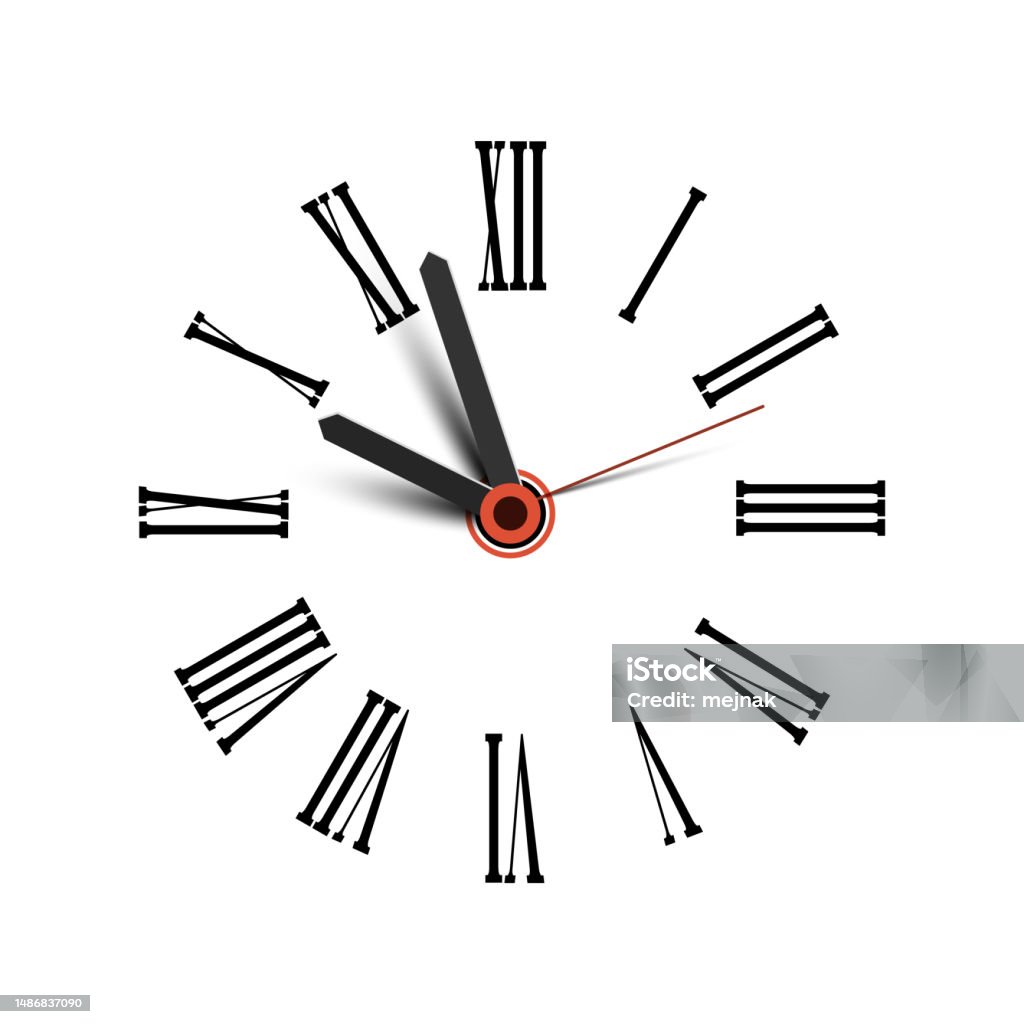 Jam Analog Dengan Angka Romawi Terisolasi Pada Latar Belakang Putih ... Jam Analog Dengan Angka Romawi Terisolasi Pada Latar Belakang Putih ...