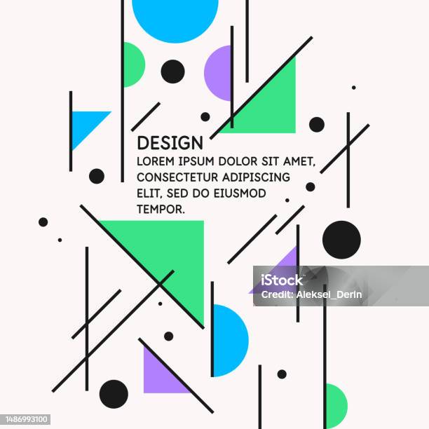 Komposisi Geometris Modern Dari Berbagai Bentuk Ilustrasi Untuk Desain