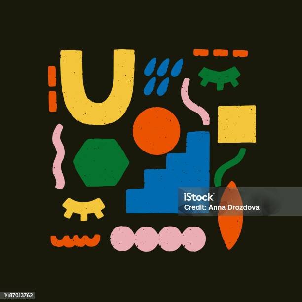 Poster Desain Bentuk Dasar Geometri Ilustrasi Stok Unduh Gambar