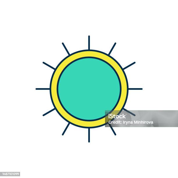 Contour Rempli Icône Soleil Isolée Sur Fond Blanc Vecteur Vecteurs