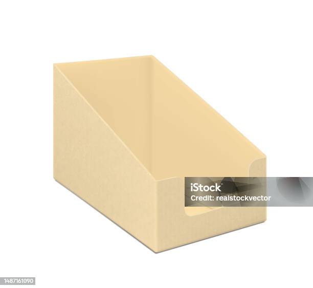 Corrugate Cardboard Open Show Box Mockup Vector Illustration Isolated