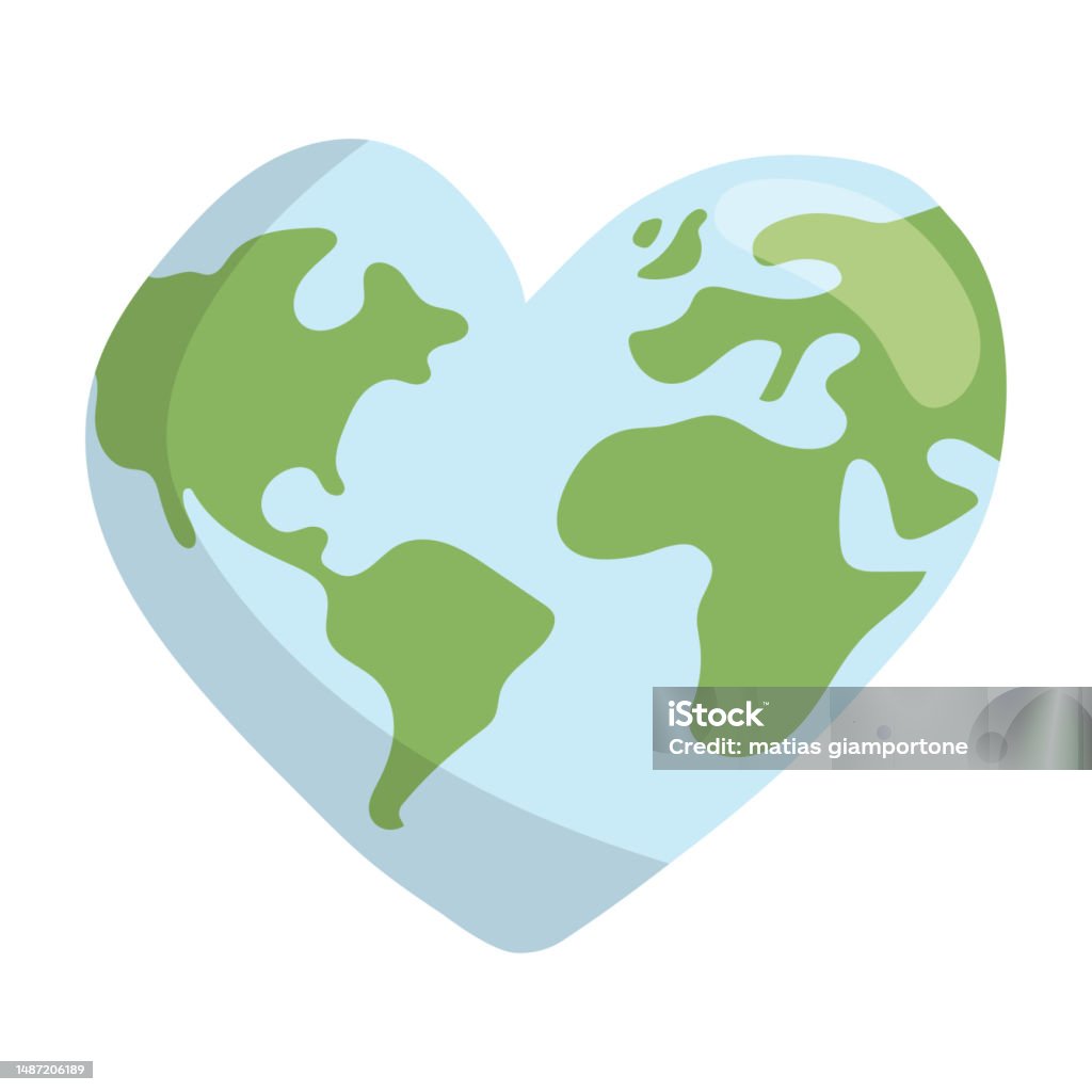 Heart Shaped Earth Environment Care Save And Love The Planet Stock