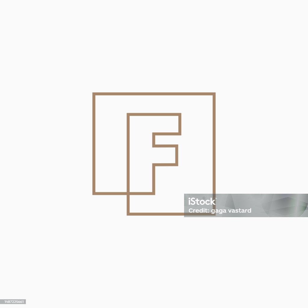 Lettre F Contour Du Point De Lettre Initial Ligne Continue Or Symbole